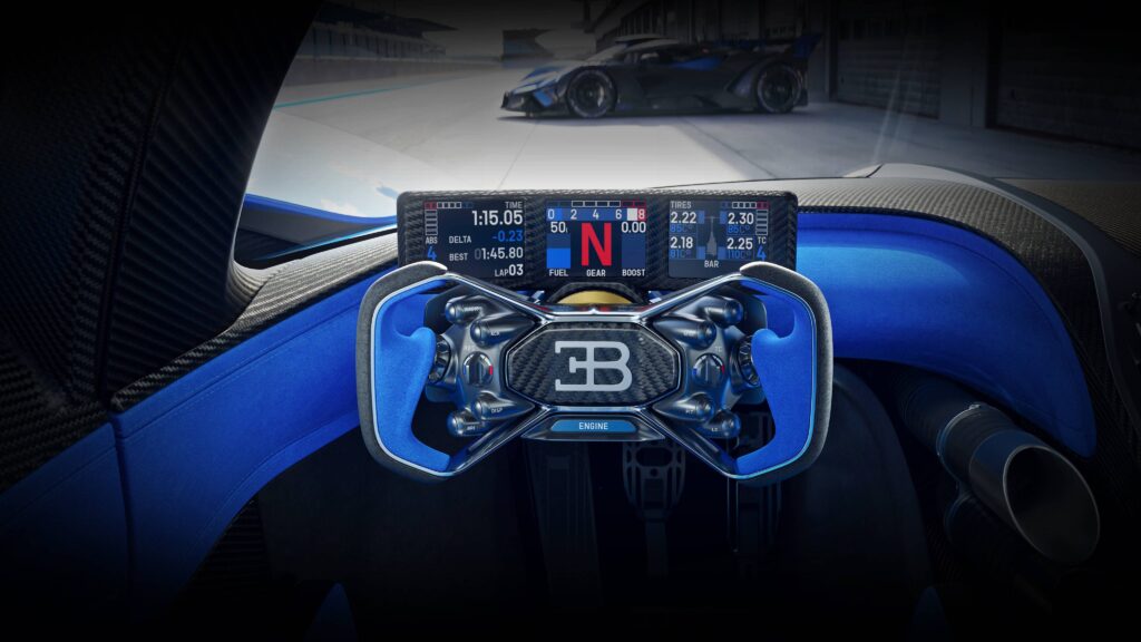 Inside the cockpit of the Bugatti Bolide hypercar