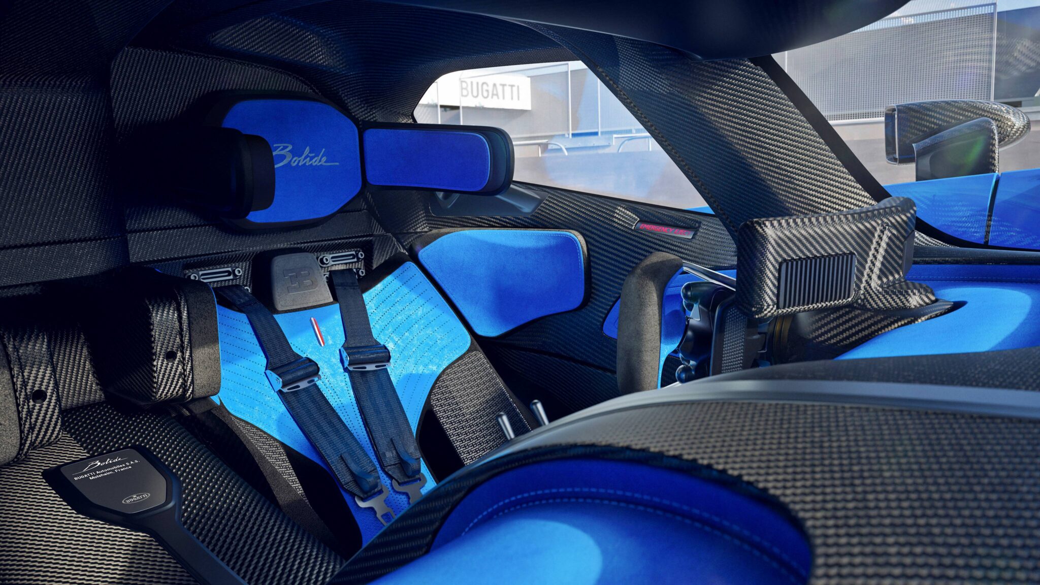 Inside the cockpit of the Bugatti Bolide hypercar