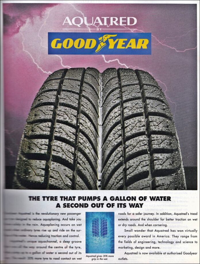 The unique Goodyear Aquatred tyre of the 1990s